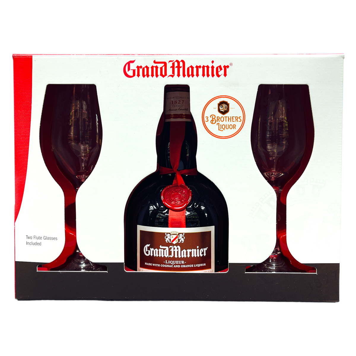 Grand Marnier Liqueur Gift Set W/ 2 Grand Marnier Glasses – 3brothersliquor