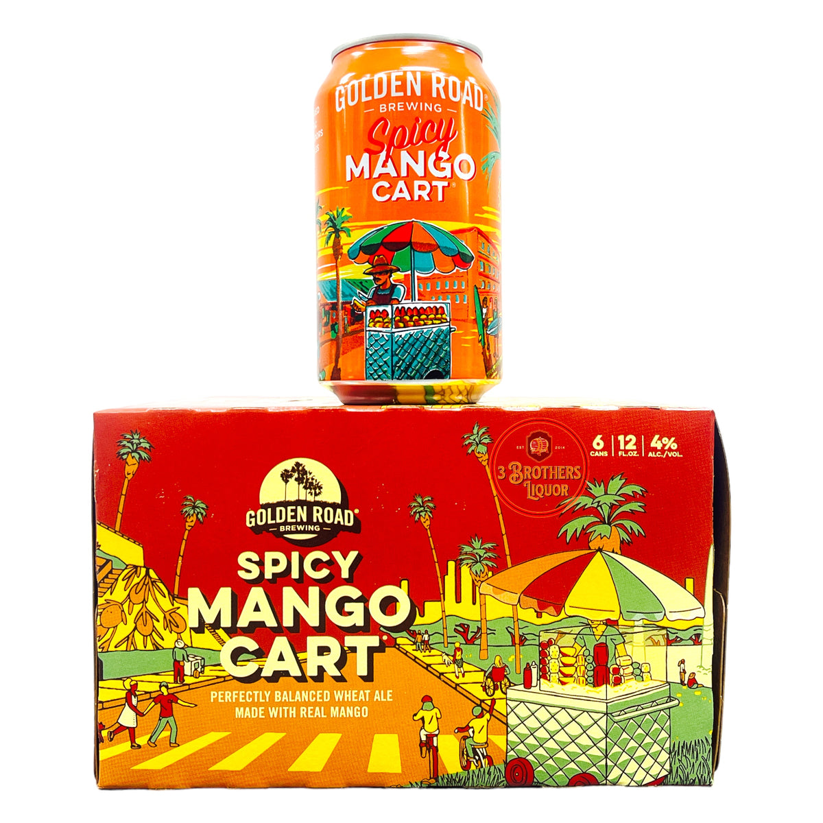 Golden Road Brewing Spicy Mango Cart Wheat Ale 6PK Cans – 3brothersliquor