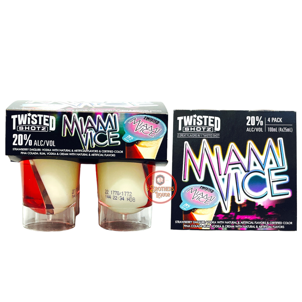 Twisted Shotz Miami Vice Flavoured 4Pk Mix Shots RTD – 3brothersliquor