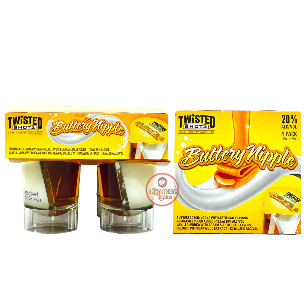 Twisted Shotz Buttery Nipple Flavoured 4Pk Mixed Shots RTD ...