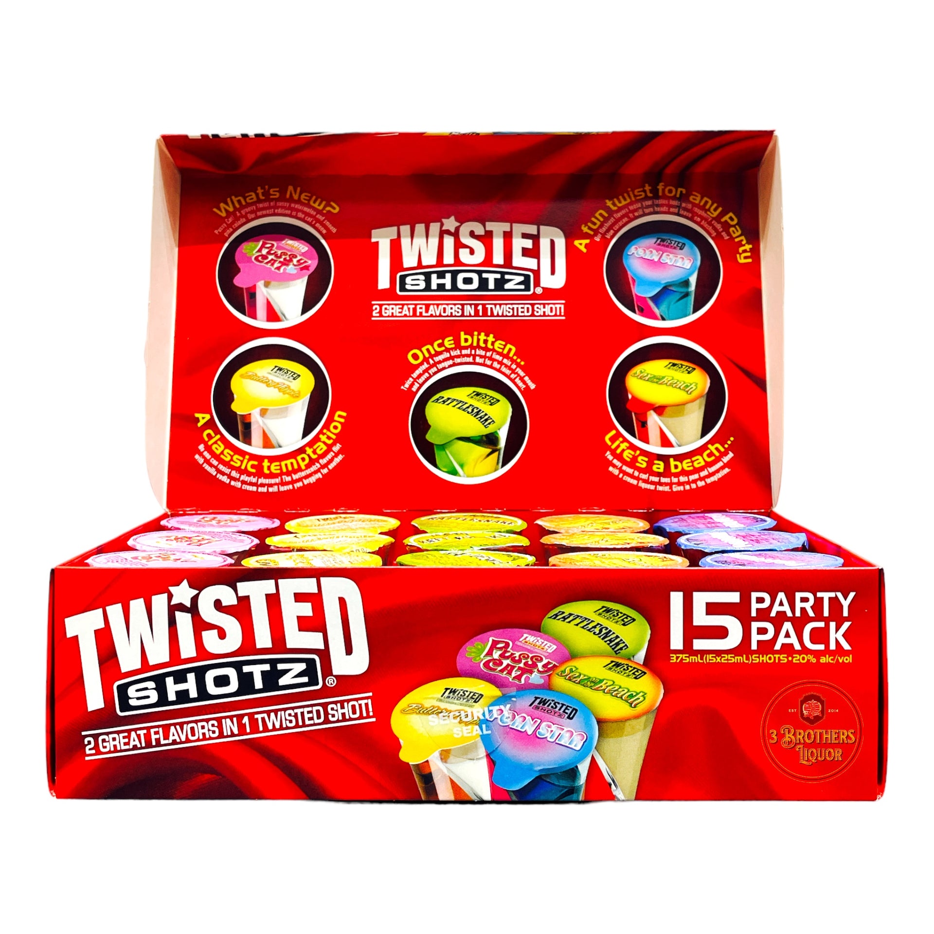 Twisted Shotz Party Pack Mix RTD (15 Of 25ML Shots) – 3brothersliquor