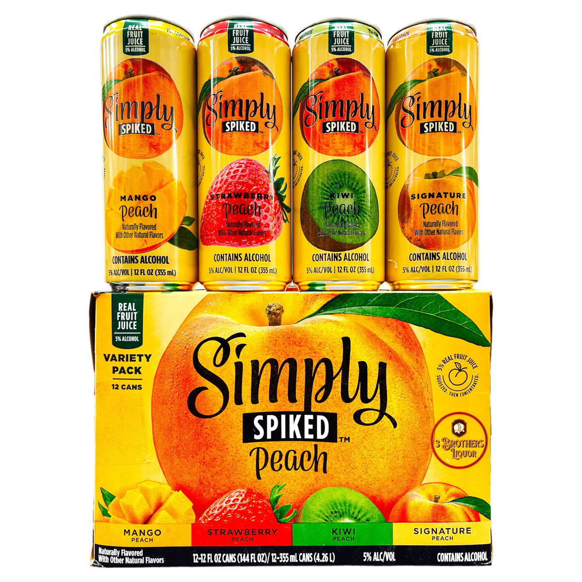 Simply Spiked Peach Variety 12 Pack 12oz Cans With Natural Flavours ...