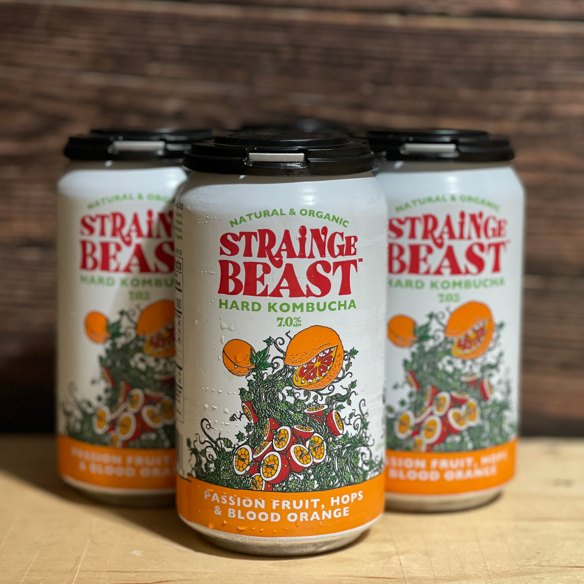Strainge Beast Passion Fruit, Hops & Blood Orange Hard Kombucha ...
