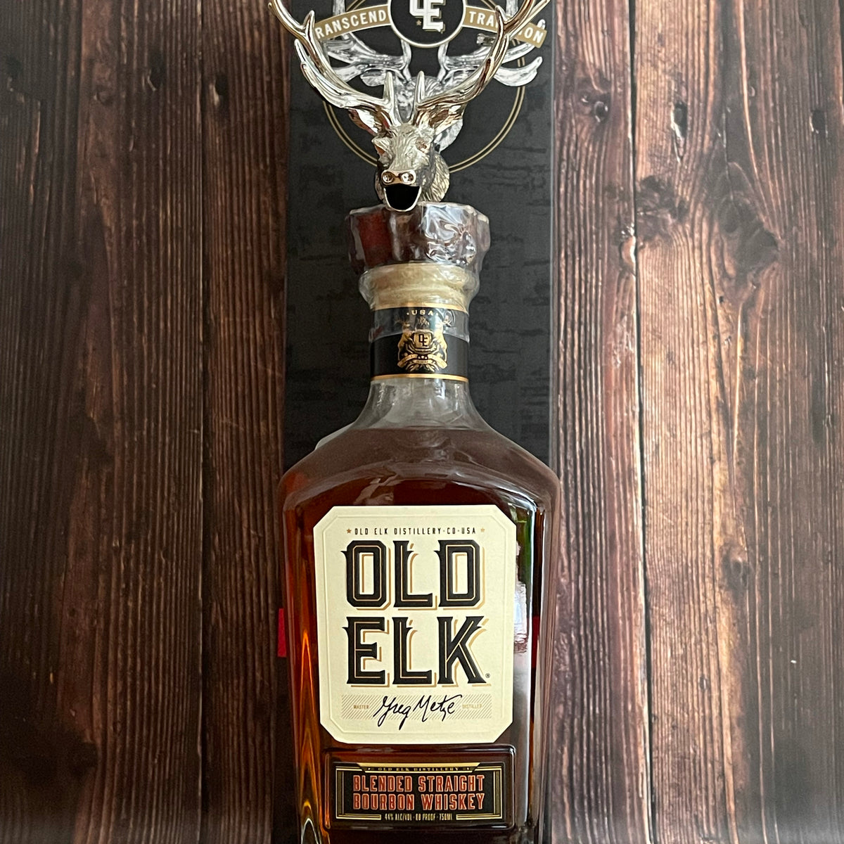 Old Elk Blended Straight Bourbon Whiskey W/ Custom Elk Pourer Gift Set ...