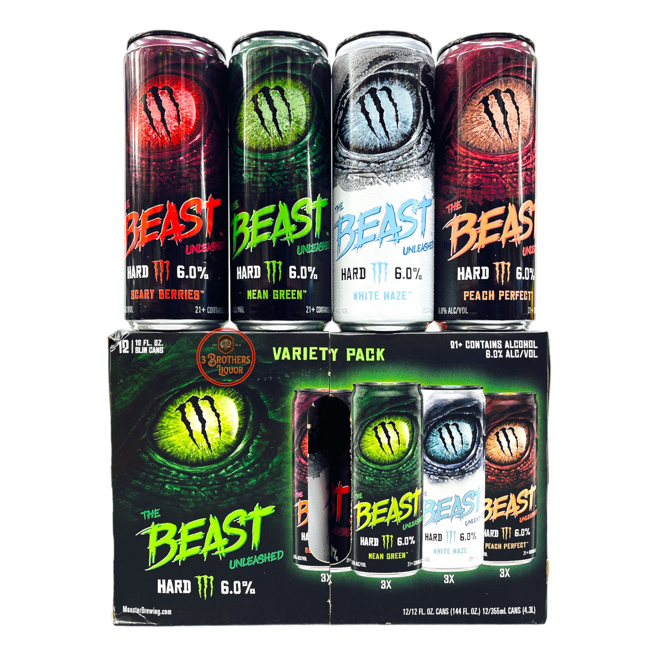 Monster The Beast Unleashed Hard Seltzer Variety Pack 12pk ...