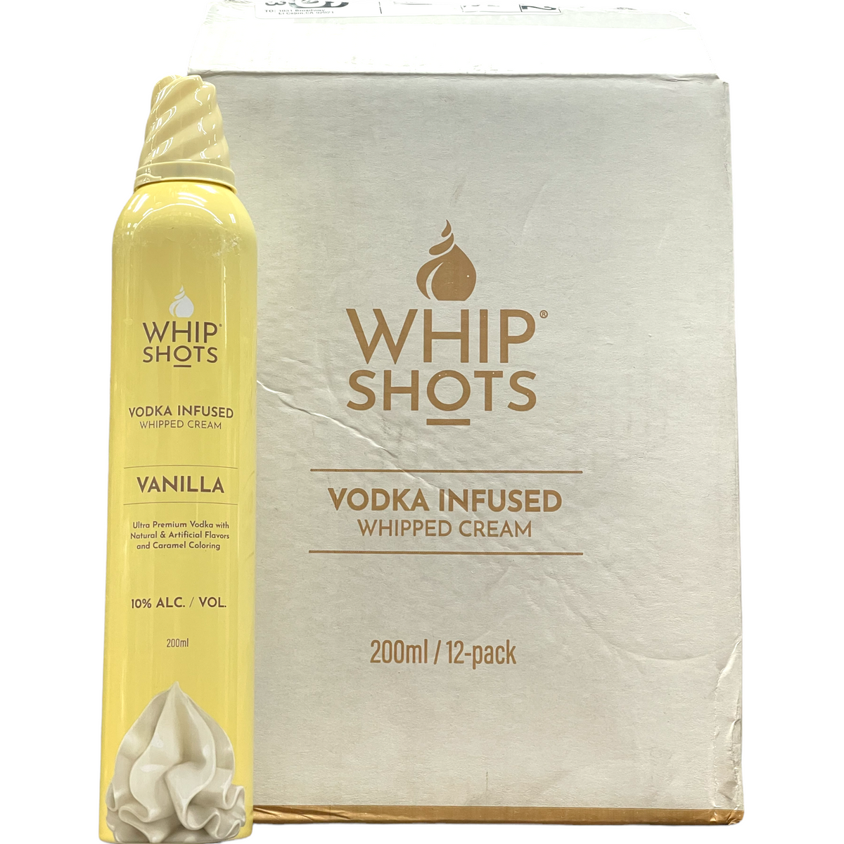 Whip Shots Vanilla Vodka Infused Whipped Cream (Full Case 12 Cans ...