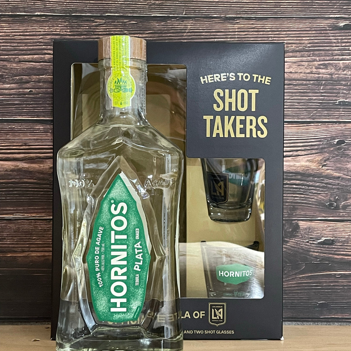 Hornitos "Plata" Tequila W/ 2 Plastic Shot Glasses Gift Set ...